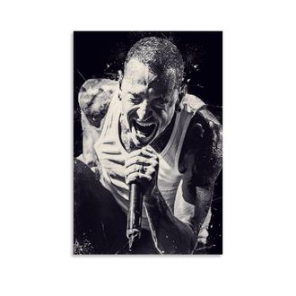 Generic Chester Bennington Black White Poster Dekorative Malerei Leinwand Wandkunst Wohnzimmer Poster Schlafzimmer Malerei,Wandkunst Bilddruck Moderne Familie