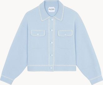 Kujten Veste cachemire surpiqure contrast&eacute;e - Veste Area