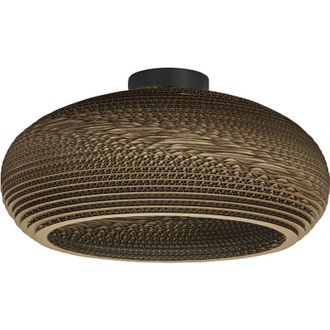 Osram Plafonnier Decor Cardboard Drop marron en carton ondul&eacute;, l&eacute;ger, E27, 400 mm de diam&egrave;tre, abat-jour en mat&eacute;riau recycl&eacute;, durable gr&acirc;ce &agrave; sa source