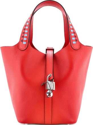 Hermès Picotin Lock Bag Tressage Epsom PM bucket bag - Rot