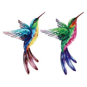 OSALADI 2 St&uuml;ck Wanddekoration aus Eisen Bunt H&auml;ngende Gartendeko f&uuml;r Innen und Au&szlig;en Motiv Metall Wandbehang f&uuml;r Wohnzimmer Balkon Schlafzimmer