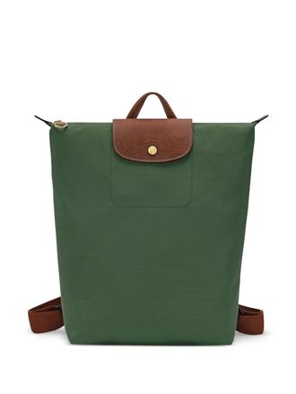 Longchamp sac à dos à plaque logo - Vert