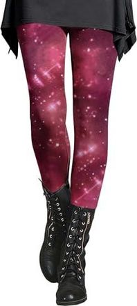 Generic Leggings dautomne et dhiver pour femme - Imprim&eacute; artistique - Doux - Extensible - Pantalon de yoga pour filles, Rouge, XXL