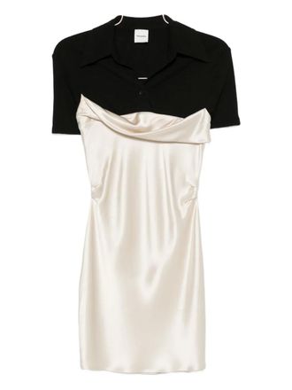 Nanushka robe courte à empiècements en satin - Tons neutres