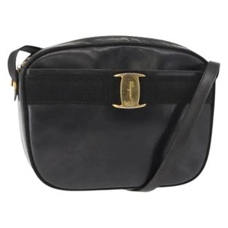 Ferragamo Sac bandouli&egrave;re en cuir Pre-owned - Femme - Pre-owned - Noir - Taille: ONE Size