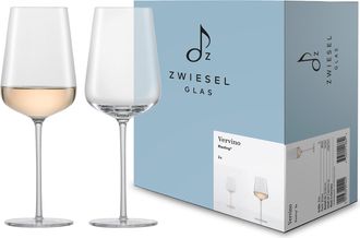 Zwiesel Glas Riesling Weißweinglas Vervino (2-er Set), edle Weingläser für Weißwein, spülmaschinenfeste Tritan-Kristallgläser, Made in Germany (Art.-Nr. 122167)