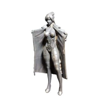 Generic Stehende weibliche Miniatur-Statue, schwarzes Metall, offener Mantel, Frauenskulptur, K&ouml;rperkunst, Schreibtisch-Ornamente, Zuhause, Auto, Dekoration, 