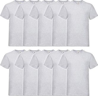 Fruit Of The Loom Lot de 10 t-shirts col V pour homme, gris, XXXXXL