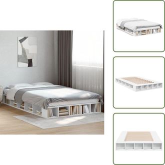 vidaXL The Living Store Bettgestell Wei&szlig; 120x200 cm Holzwerkstoff - Wei&szlig; Bettgestell