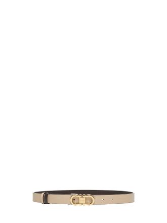 Ferragamo Womens Belt With Gancini Buckle, Brown Calf Leather