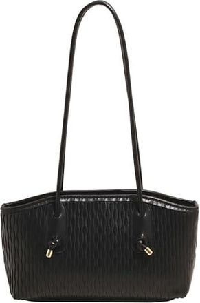 Generic Sac fourre-tout tendance en cuir synth&eacute;tique pliss&eacute; sous les bras avec sangle r&eacute;glable pour femme, travail, shopping, voyage, quotidien, Noir, 11.42*3