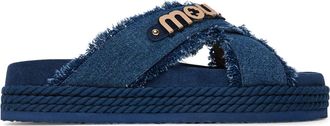 Mou Pantoletten Mou Criss-cross MU.SW451004K Blau