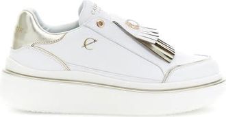 Caf&egrave;noir Mocassins en Cuir Enduit avec D&eacute;tails &Agrave; Franges, pour Femme, Couleur Blanc, Taille 37