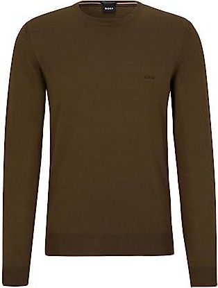 BOSS Hommes Botto-L Pull à col Rond en Laine Vierge avec Logo brodé