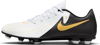 Nike Nike Phantom Gx II Club FG/MG Chaussures de Football pour Homme, Blanches, Noires, MTLC Gold Coin, Taille 45,5 UE, Pi&egrave;ce en Or Blanc et Noir MTLC, 45.