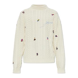 Dsquared2 Pull &agrave; col roul&eacute; en laine avec logo brod&eacute; - Homme - Pulls - Beige - Taille: 2XL