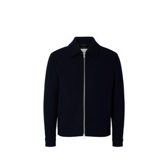 Selected Veste droite zipp&eacute;e en laine m&eacute;lang&eacute;e