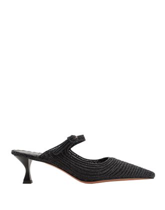 8 by YOOX RAFFIA MID-HEEL POINTY MULES