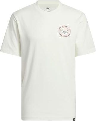 adidas Mens T-Shirt Graphique Country Club Scenic, Off White, S