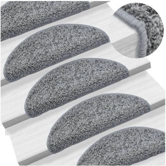 vidaXL vidaXL Treppenmatten 15 Stk. Grau 56x17x3 cm