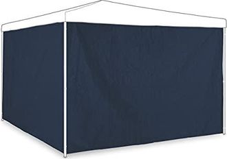 Relaxdays Seitenteile für Pavillon, 2er Set, 3x2 m, wasserdicht, ohne Fenster, Klettverschluss, Kunststoff, dunkelblau