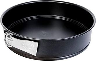 Dr. Oetker Springform Ø 24 cm, Backform mit Flachboden, runde Kuchenform aus Stahl mit Antihaftbeschichtung (Farbe: schwarz), Menge: 1 Stück