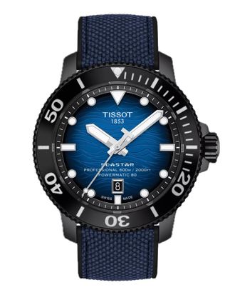 Tissot Seastar 2000 Automatik, 44mm, blaues Zifferblatt, Kautschukband Herrenuhr T120.907.37.041.00