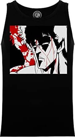 Fabulous Débardeur Homme 100% Coton Noir Ken Survivant De L Enfer en Sang Manga Fist of The North Star Okuto No Ken