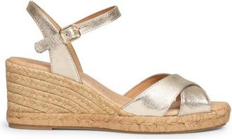 miMaO Espadrilles &agrave; talon compens&eacute; et lani&egrave;res crois&eacute;es OR EU 37