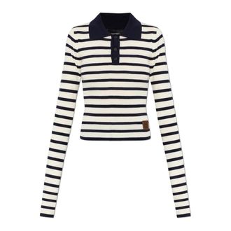 Dsquared2 Wollrollkragenpullover mit Streifenmuster - - Knitwear - Damen - Schwarzk - M