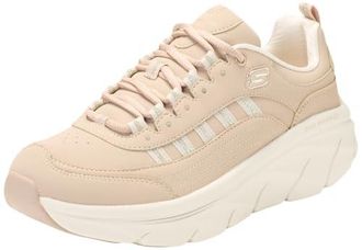 Skechers Femme DLux Walker 2.0 Golden Step Basket, Taupe Leather/Gold Trim, 41 EU
