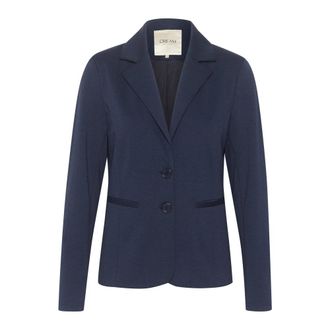 Cream Marineblazer mit Kragen und Kn&ouml;pfen - - Jackets - Damen - Blau - 2XL