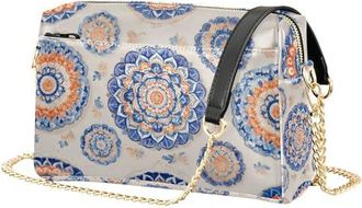 Mnsruu Sacs à bandoulière pour femme, sac à main en cuir marron mandala