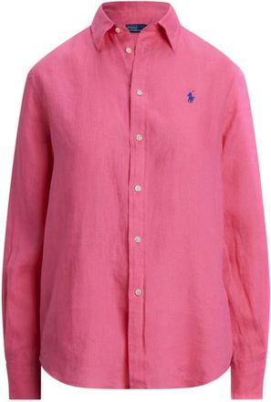 Polo Ralph Lauren Femme, Blouses et Chemises, Rose, Taille: 42 FR Chemise en lin coupe classique