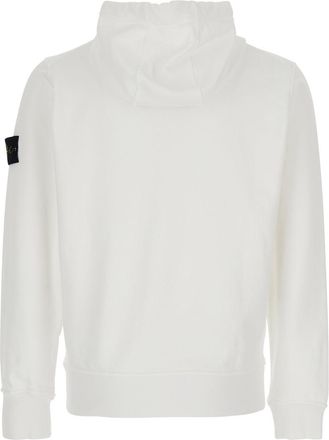 Stone Island Cotton Hooded Sweatshirt - White