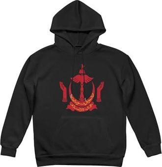 Generic Sweat &Agrave; Capuche Patriotique Brunei Embl&egrave;me National Amusant Embl&egrave;me National Imprim&eacute; Graphique Sweat &Agrave; Capuche avec Poches Doublure Polaire Unisexe Sw