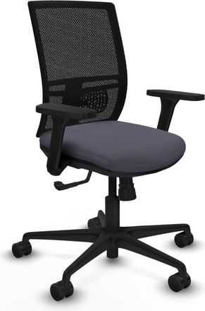 Piqueras y Crespo B&uuml;ro-Stuhl mit 3D-Armen, h&ouml;henverstellbare Lendenwirbelst&uuml;tze, mit 4 Positionen und Schneideschaum, Schwarz/Dunkelgrau