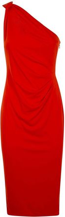 Lauren Ralph Lauren robe mi-longue à une épaule - Orange