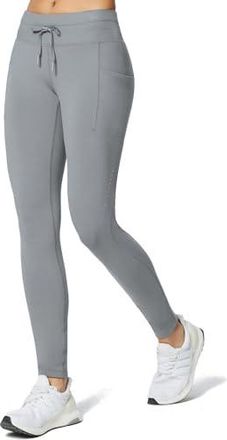 Baleaf Legging doublé en Polaire pour Femme Imperméable Chaud pour lhiver, randonnée Ski Course Taille Haute avec Poches Gris Givre XL