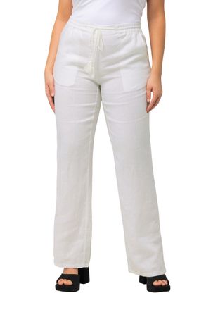 Ulla Popken Damen Leinenhose Hosen, Schneeweiß, 47W / 32L EU