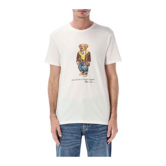 Ralph Lauren T-shirt en jersey avec ours - Homme - Tops - Blanc - Taille: S