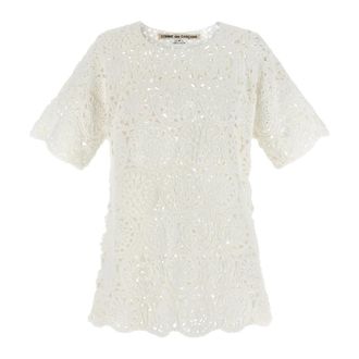 Comme Des Gar&ccedil;ons Macram&eacute; T-Shirt - - Tops - Damen - Wei&szlig; - M