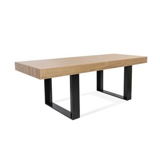 IDMarket Table à Manger Rectangle Phoenix 8 Personnes Bois et Noir 200 cm