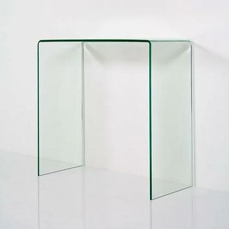 Dmora Dmora Console en verre tremp&eacute; transparent, 100 x 75 x 33 cm