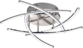 Fischer & Honsel Plafonnier Fischer & Honsel LED Cross TW M&eacute;tal Chrome 5x4W