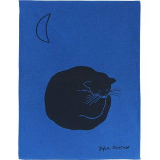 Tissage Moutet Moutet Torchon K&uuml;chenhandtuch Geschirrtuch Handtuch, hochwertige Baumwolle in Frankreich gewebt, limitiertes Motiv Katze unter dem Mond