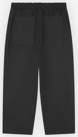 Maison Kitsun&eacute; Cropped Pleated Cotton Gabardine Trousers - Black