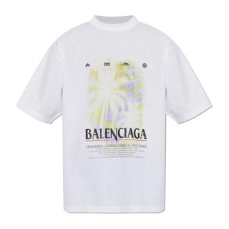 Balenciaga Logo T-Shirt - - Tops - Herren - Wei&szlig; - S