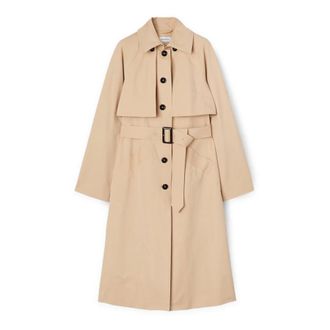 Motivi Femme, Manteaux, Beige, Taille: 38 FR Trench-coat croisé en tissu technique