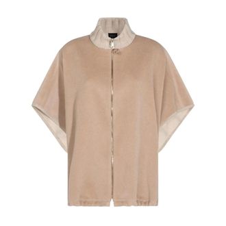 Fabiana Filippi Kaschmir-Mischung Cape mit Stehkragen - - Jackets - Damen - Beige - S